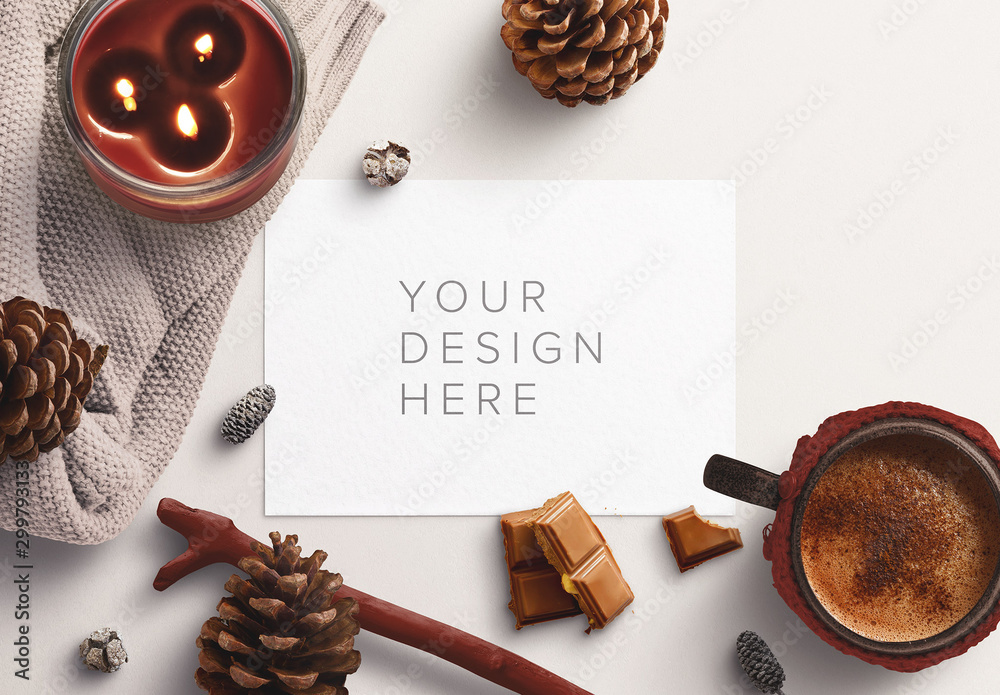 Winter Cozy Scene Creator Mockup Stock Template | Adobe Stock