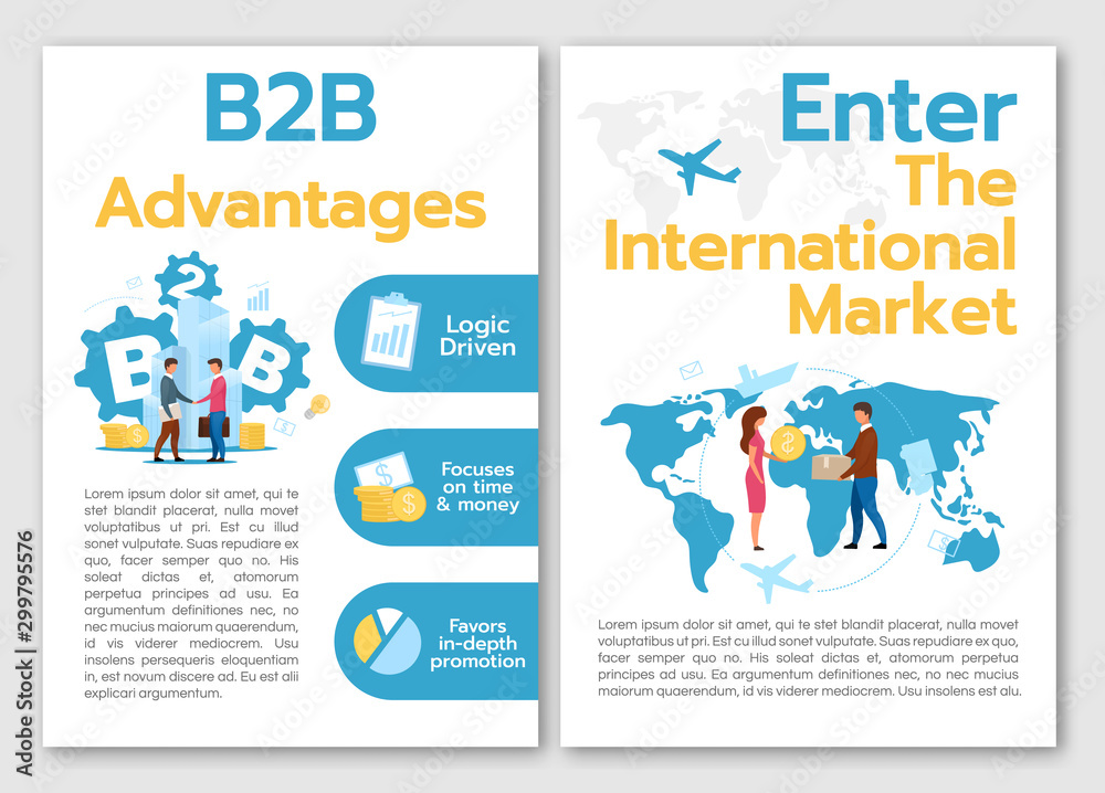 B2B Advantages brochure template. Flyer, booklet, leaflet concept with ...
