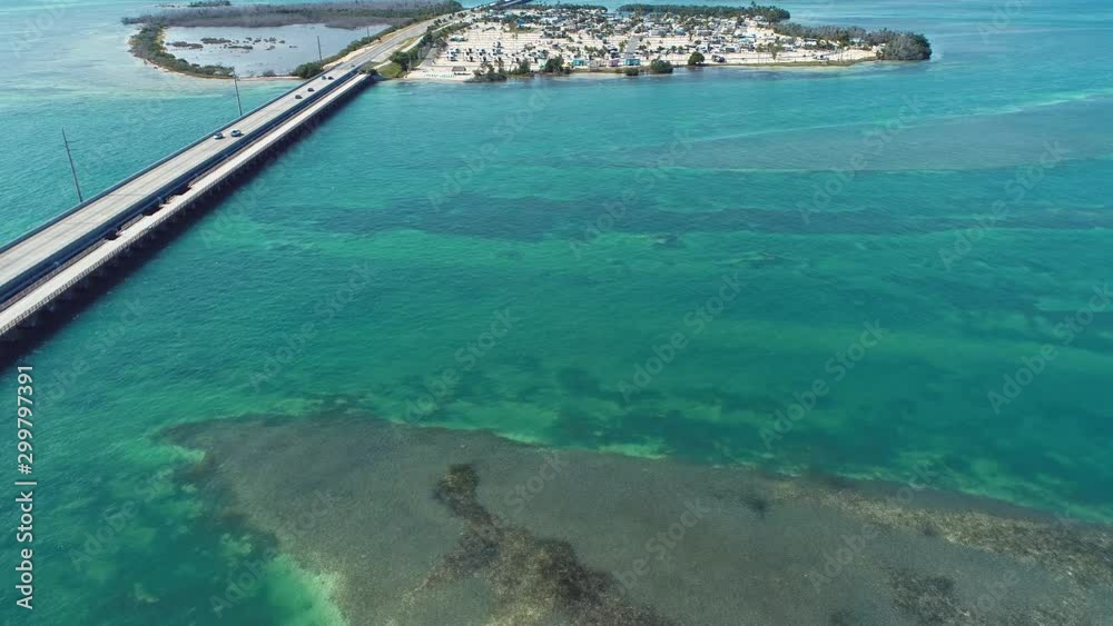 Bridge above the ocean in Key West, Florida Keys, United States ...