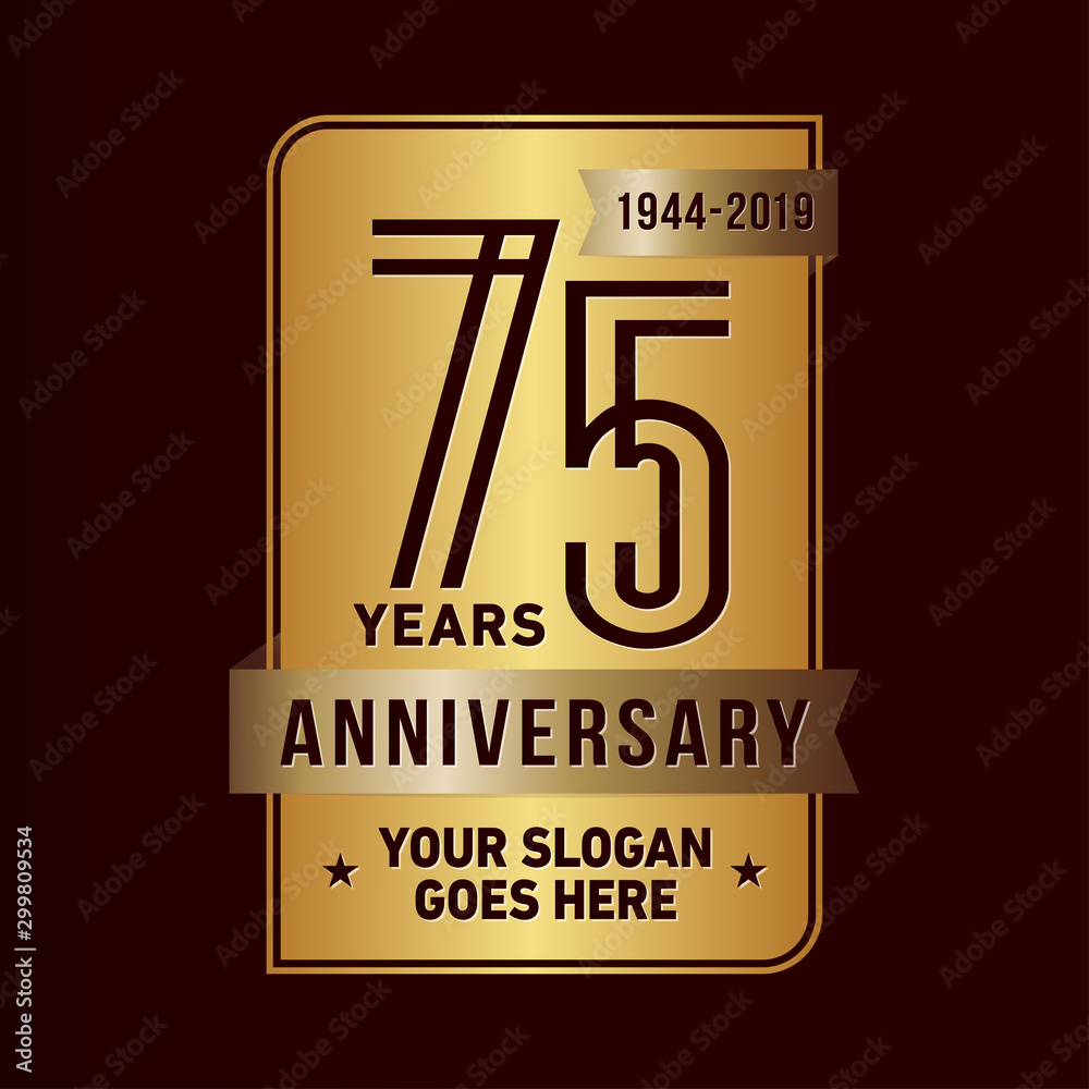 75 years anniversary design template. Seventy-five years celebration ...