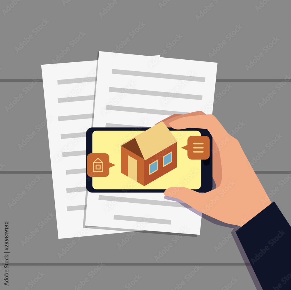 Augmented reality phone app with building coming out of paper documents ...