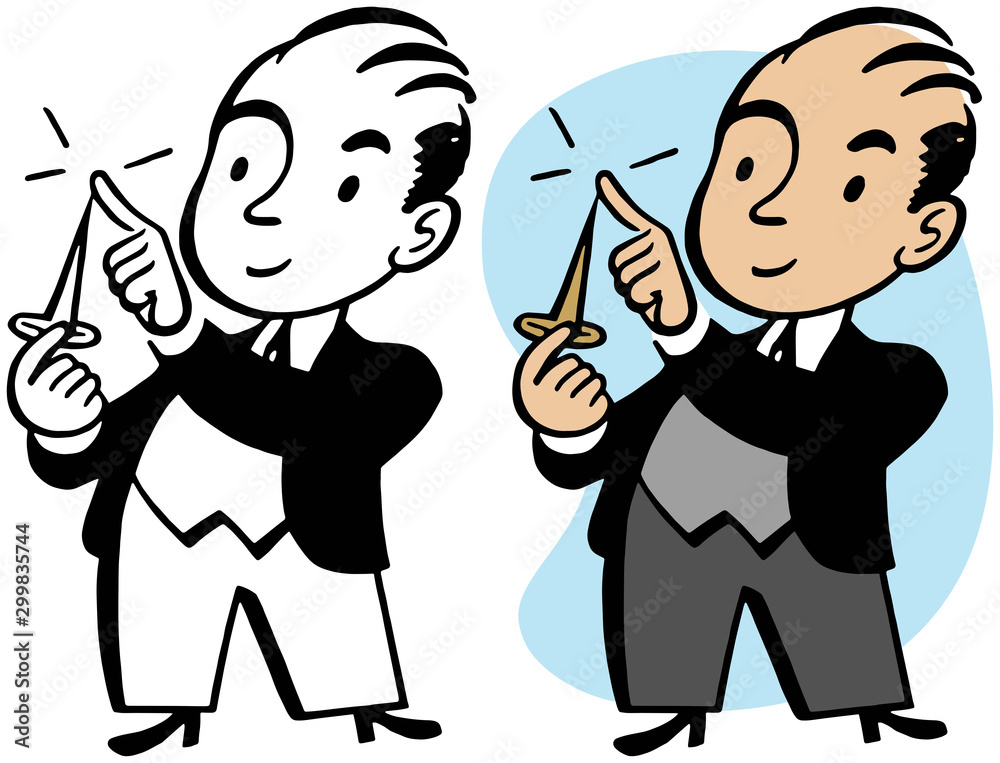 The phrase sharp as a tack is illustrated by this cartoon businessman ...