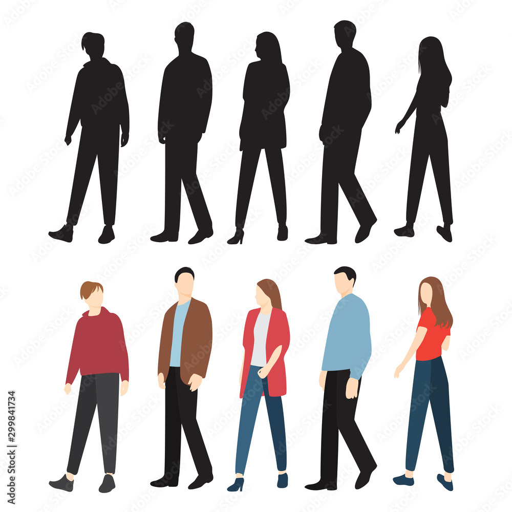 People Standing Back Walking