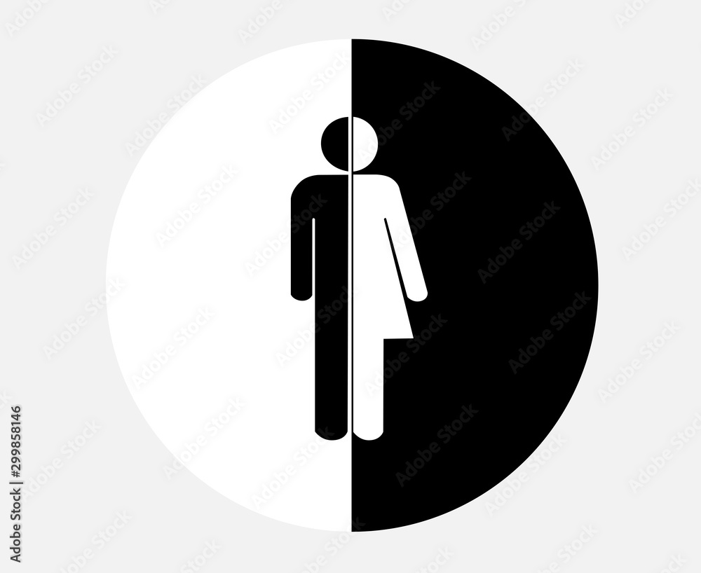 Gender Neutral Icon Unisex Gender Restroom Or Toilet Sign Transgender