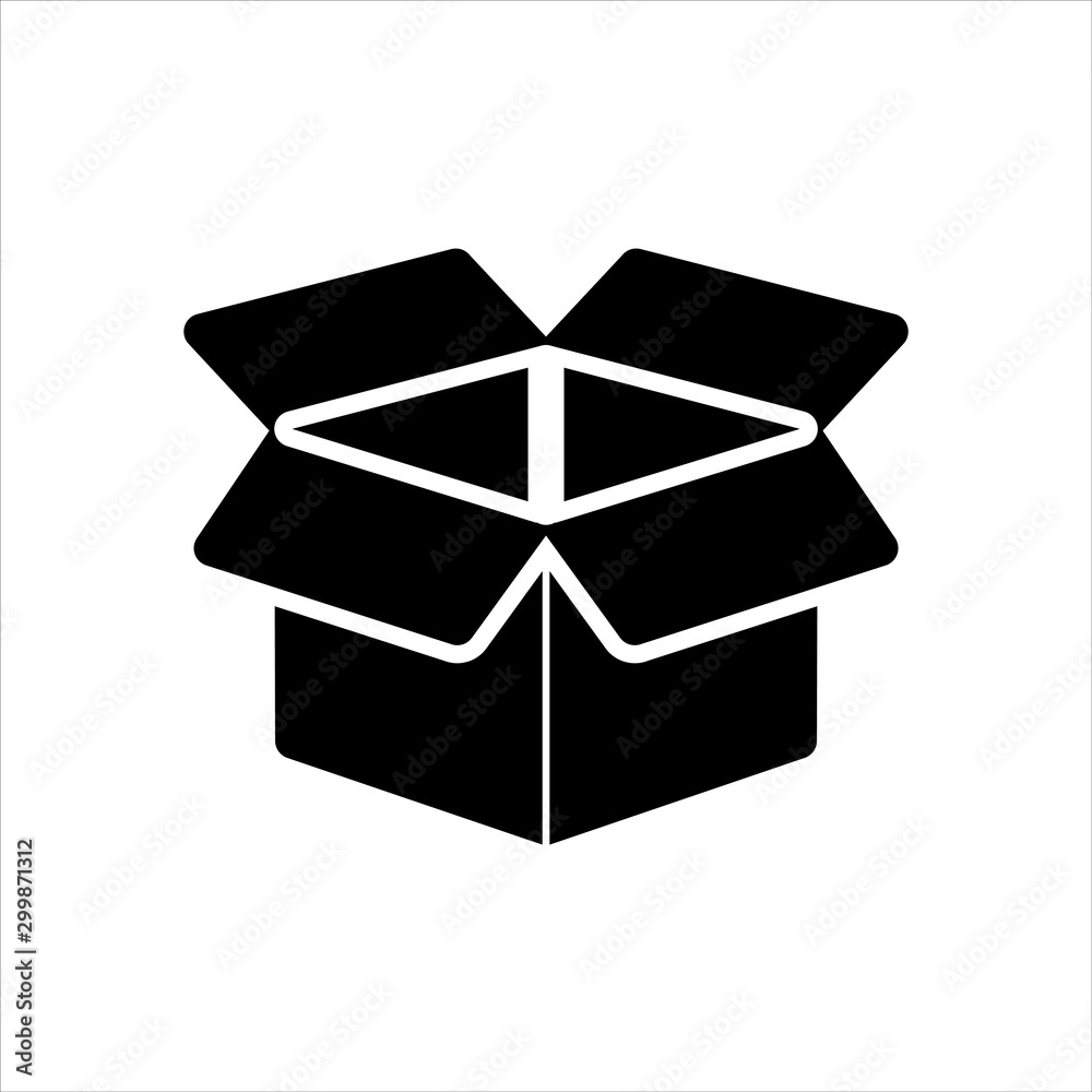 Vector box icon. black symbol with trendy flat style icon for web site ...