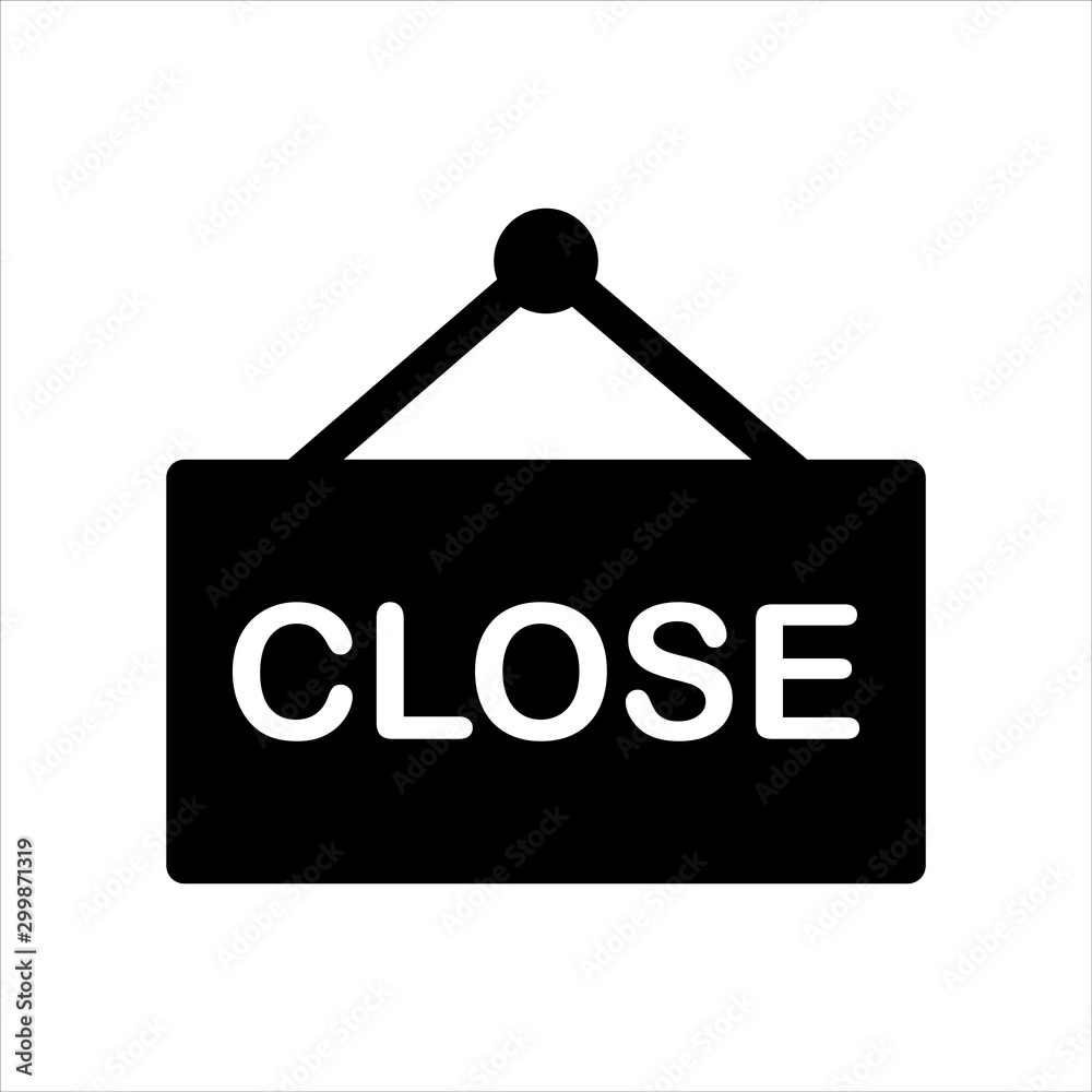 Vector closed sign icon. black symbol with trendy flat style icon for ...