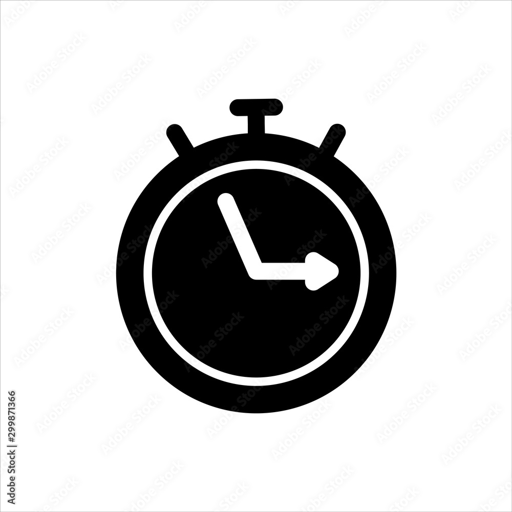 Vector Clock icon. black time symbol with trendy flat style icon for ...