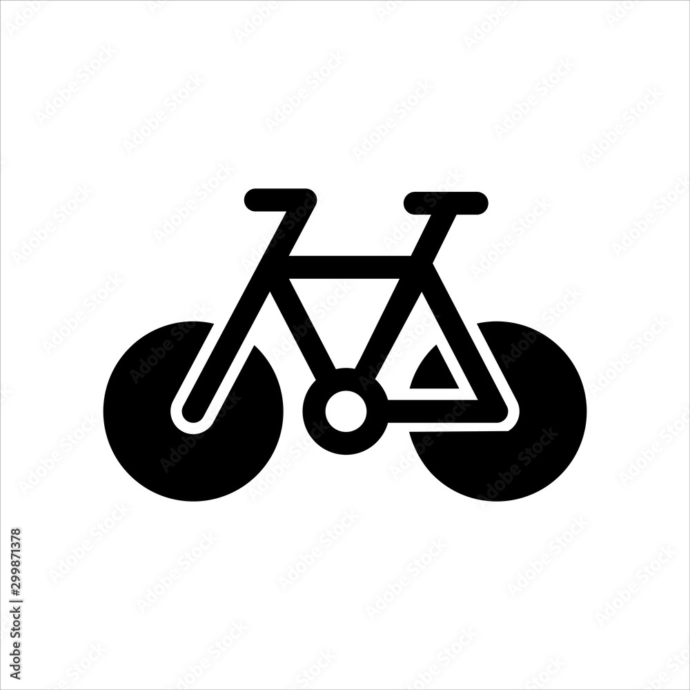 Vector bicycle icon. black symbol with trendy flat style icon for web ...