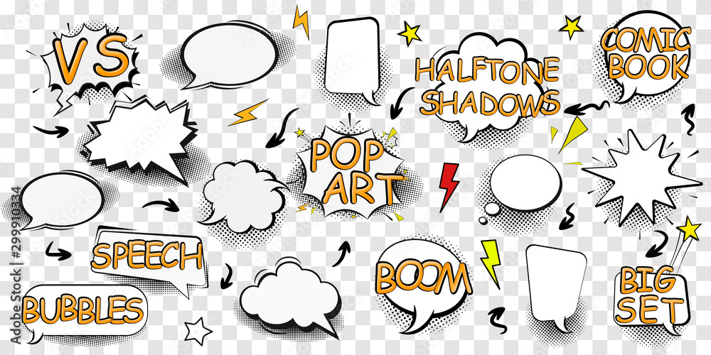 Comic Book Action Bubbles Vector