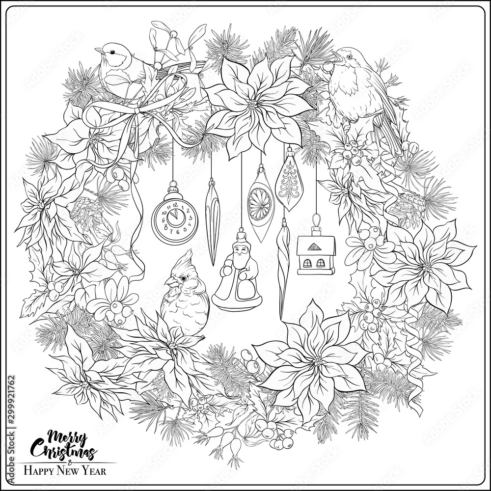 Coloring Pages Christmas Wreaths