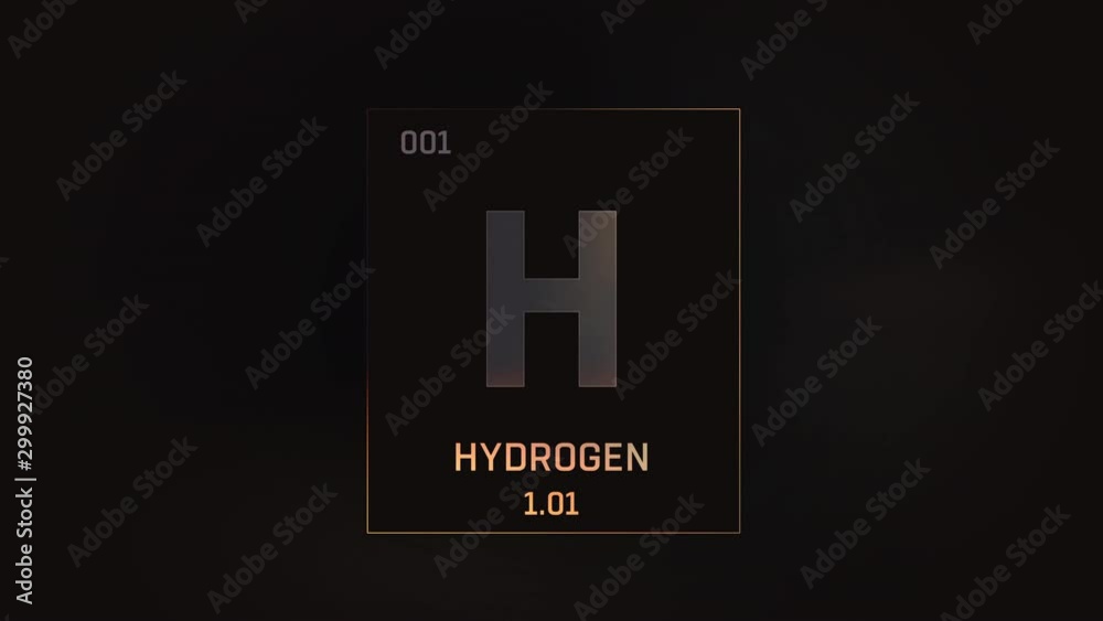 Hydrogen as Element 1 of the Periodic Table. Seamlessly looping 3D ...