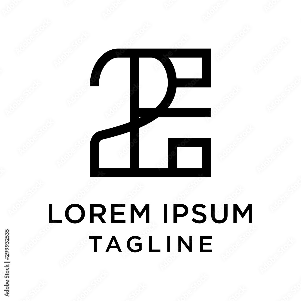 initial letter logo 2E, E2 logo template Stock Vector | Adobe Stock