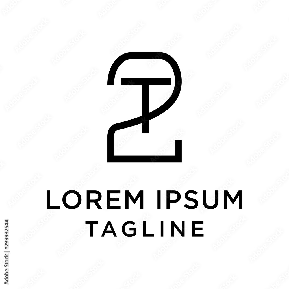 initial letter logo 2T, T2 logo template Stock Vector | Adobe Stock