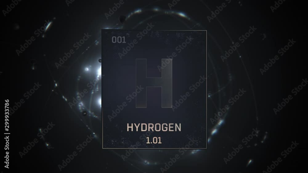 Hydrogen as Element 1 of the Periodic Table. Seamlessly looping 3D ...