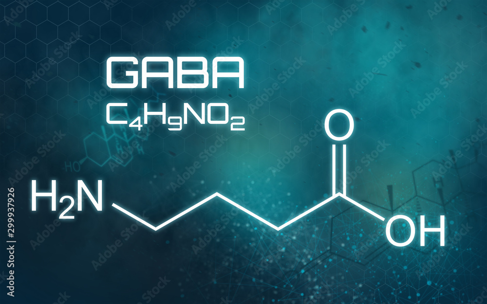 Chemical formula of GABA on a futuristic background Stock Illustration ...