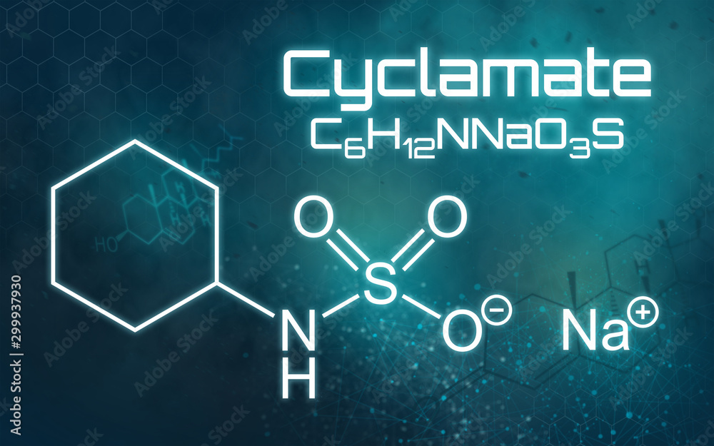 Chemical formula of Sodium cyclamate on a futuristic background Stock ...