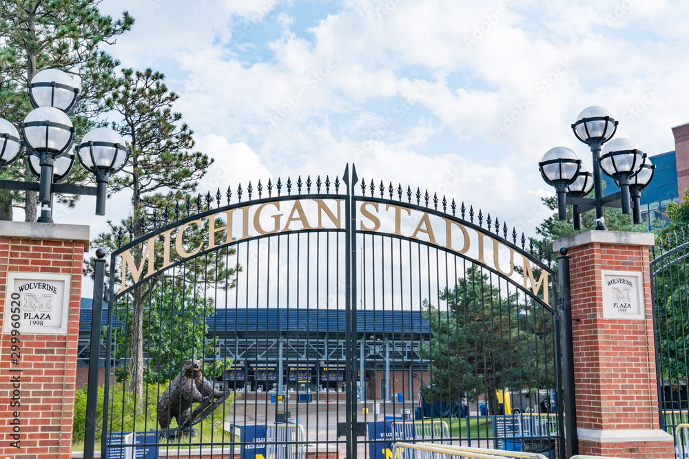 Entrance gate at the University of Michigan Stadium, home of the ...