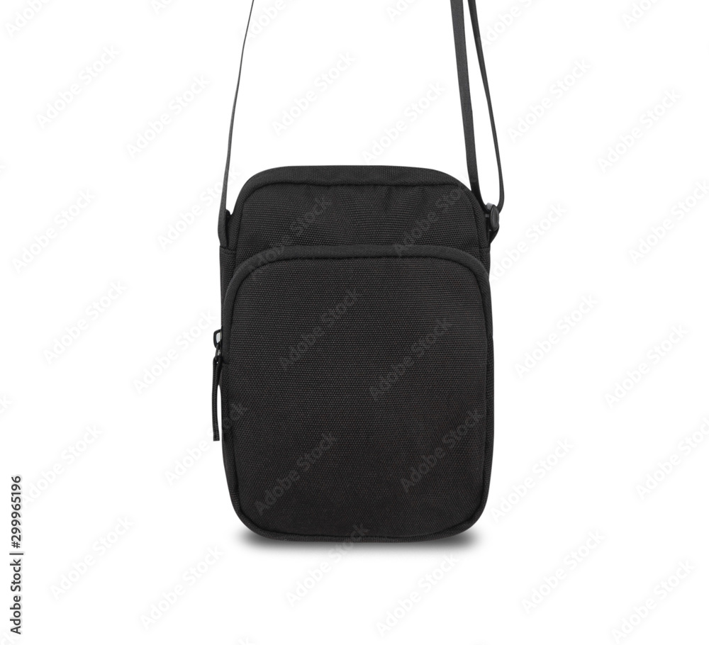 Black pocket bag isolated on white background with clipping path. Stock ...