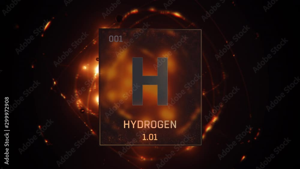 Hydrogen as Element 1 of the Periodic Table. Seamlessly looping 3D ...