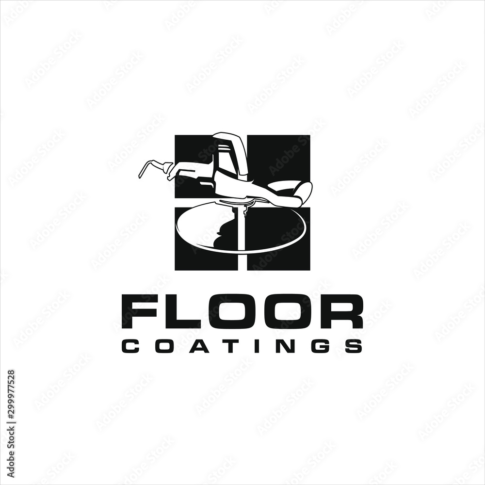 Floor coating logo illustrations and silhouettes with black color, soft ...