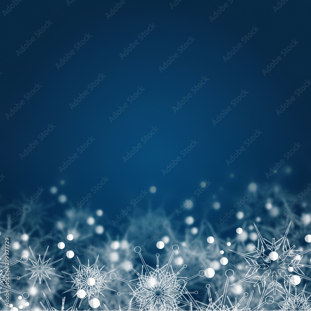 Christmas Navy blue abstract background with snowflakes. Stock ...