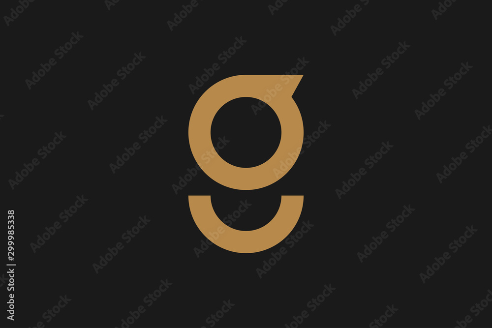 Simple Initial Letter G Logo Design Flat Vector Illustration Stock ...