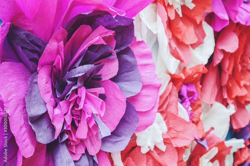 Large Giant bendable Paper Flowers. Big pink roses made from paper. DIY ...