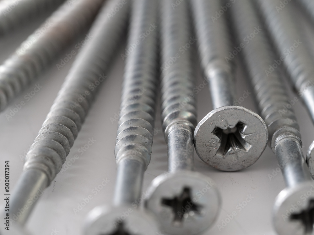 cross headed screws and rawl plugs on a clean background Stock Photo ...