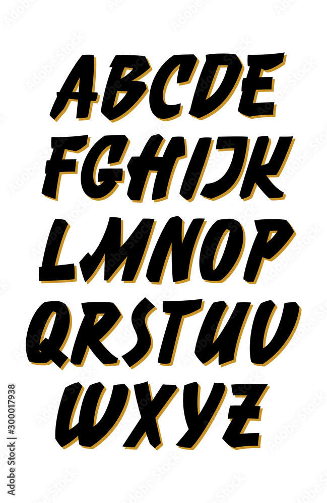 Retro calligraphy hand lettering font. Vector alphabet Stock Vector ...