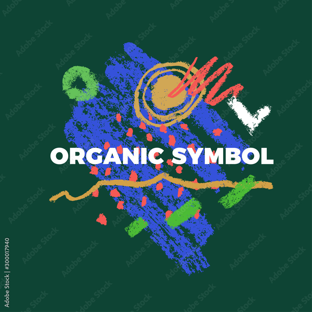 Organic colorful shapes with natural vector textures. Organic emblem ...