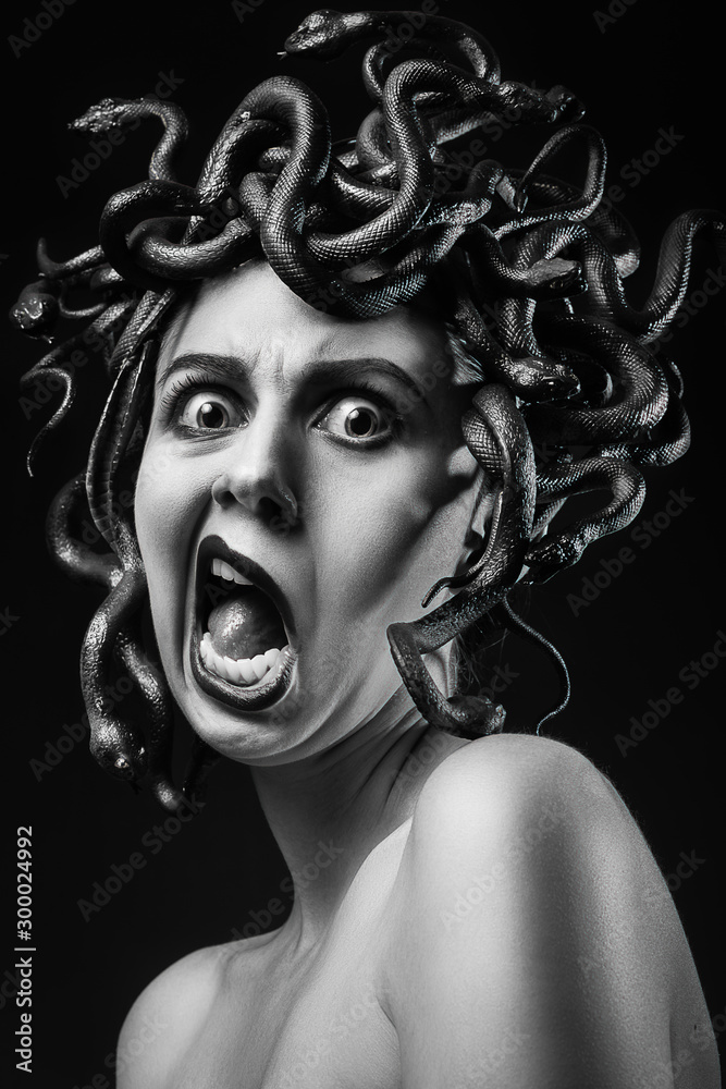 medusa gorgon screaming Stock Photo | Adobe Stock