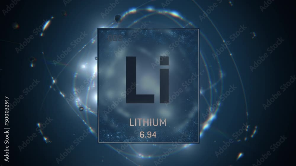 Lithium as Element 3 of the Periodic Table. Seamlessly looping 3D ...