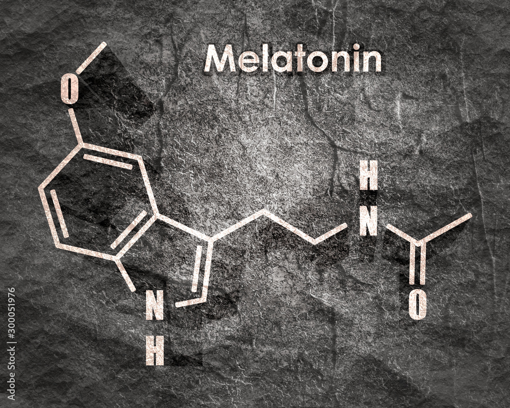 Melatonin hormone chemical molecular formula. In humans, it plays a ...