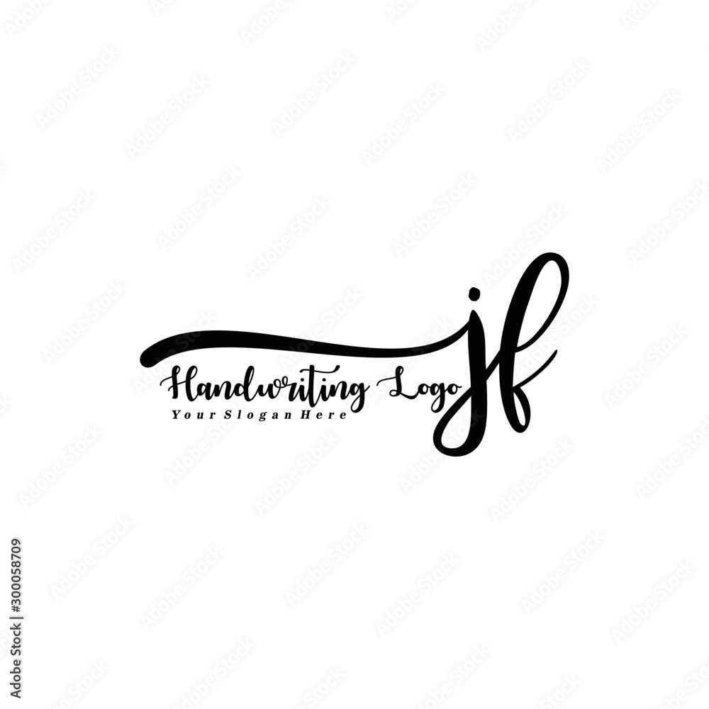 JF Letter Handwriting Vector. Black Handwriting Logo Stock Vector ...