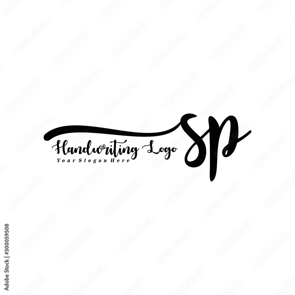 SP Letter Handwriting Vector. Black Handwriting Logo Stock Vector ...