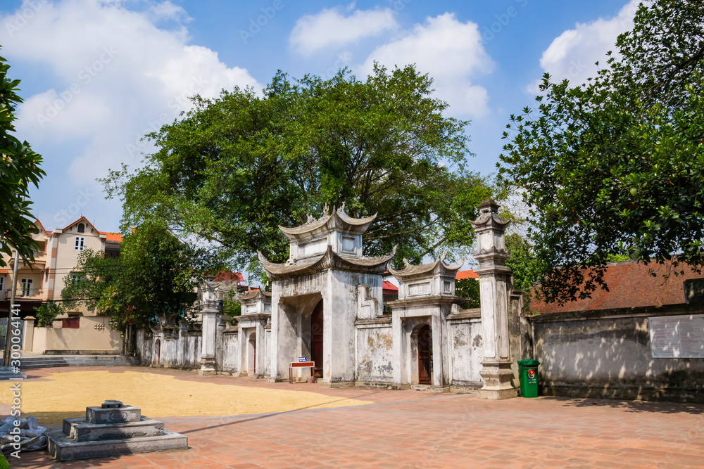 The main gate of Co Loa communal temple in ancient Co Loa citadel ...