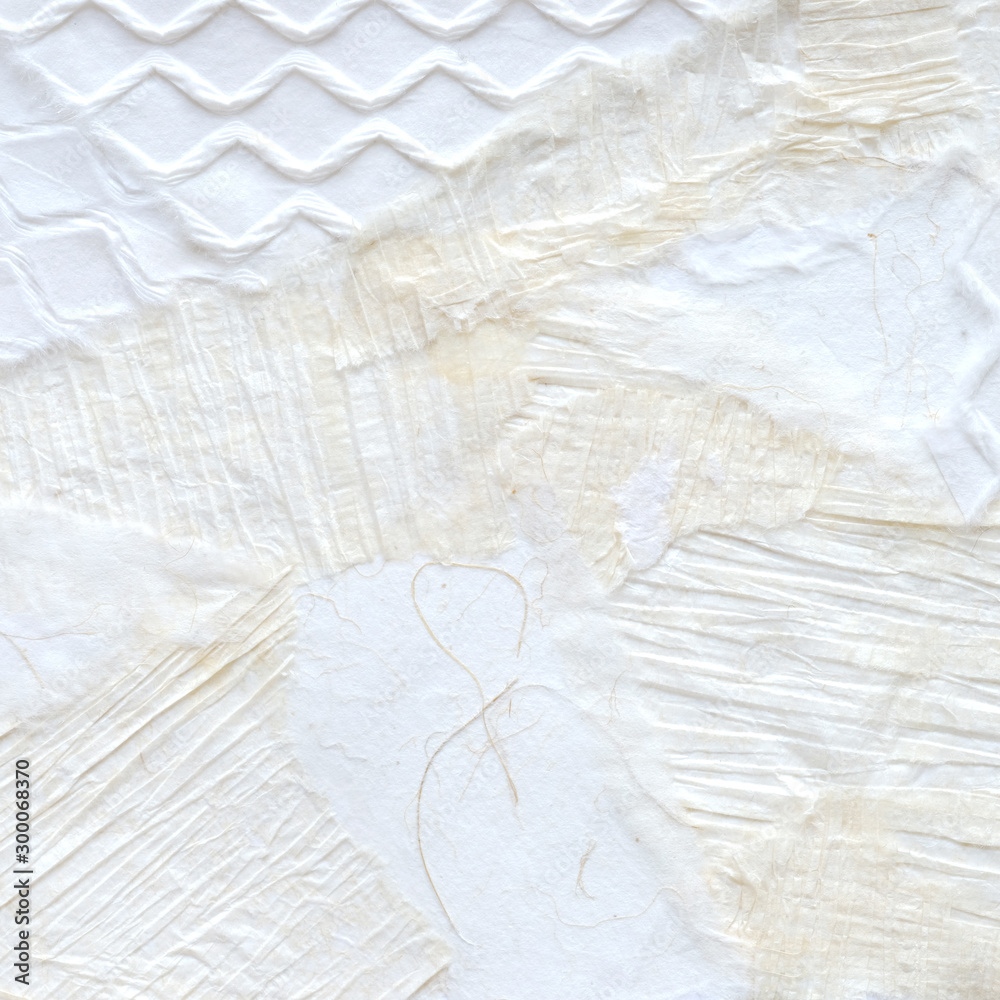 White handmade paper collage background, Blank paper collage art ...