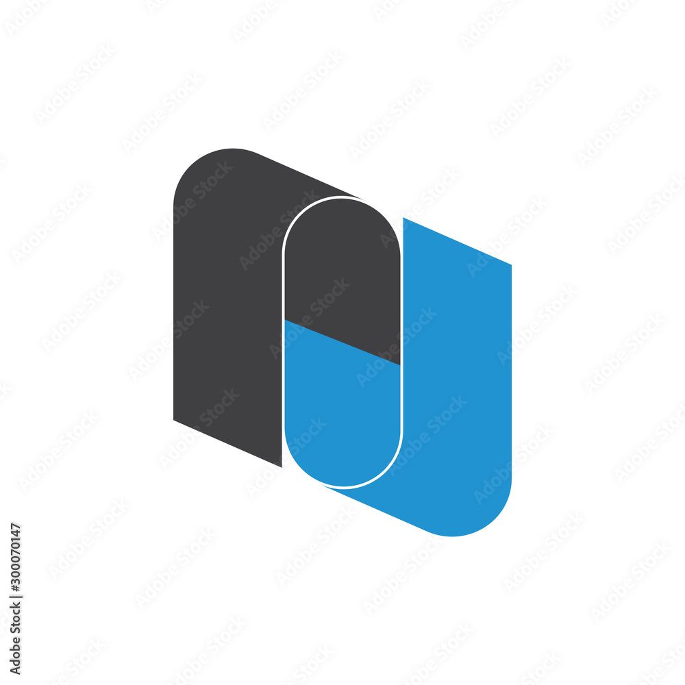 letter rj geometric linked 3d logo vector Stock Vector | Adobe Stock