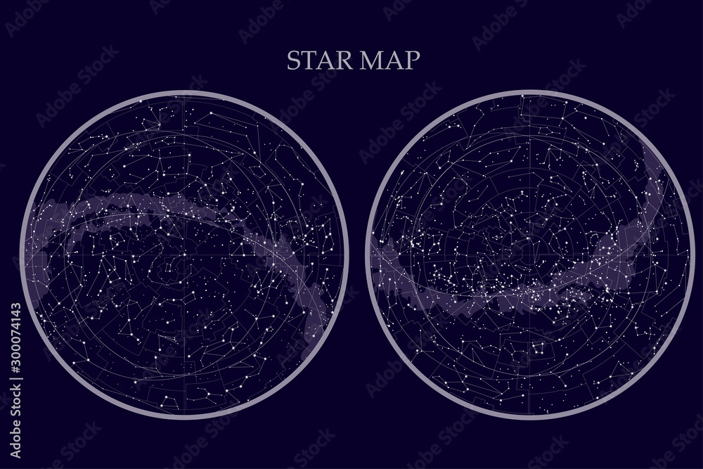 true constellations of the southern hemisphere and Northern hemisphere ...