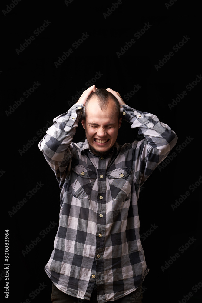 stress in men. concept of stress and tension in men. Stressed man ...