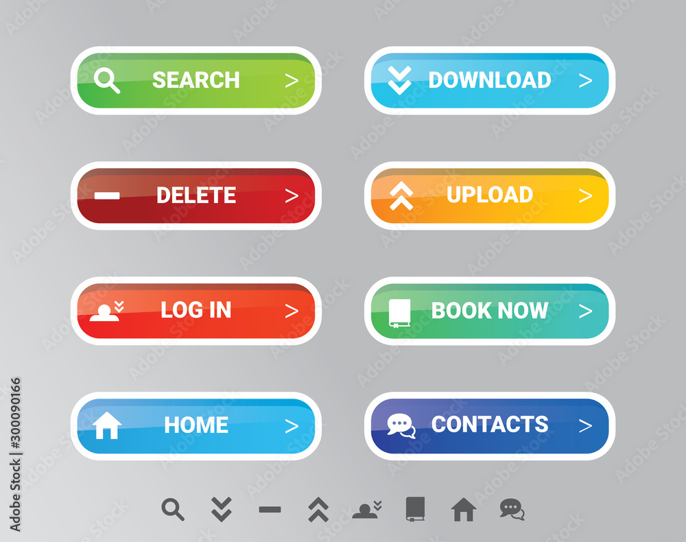 Modern web buttons - User Interface and User Experience vector set. The ...