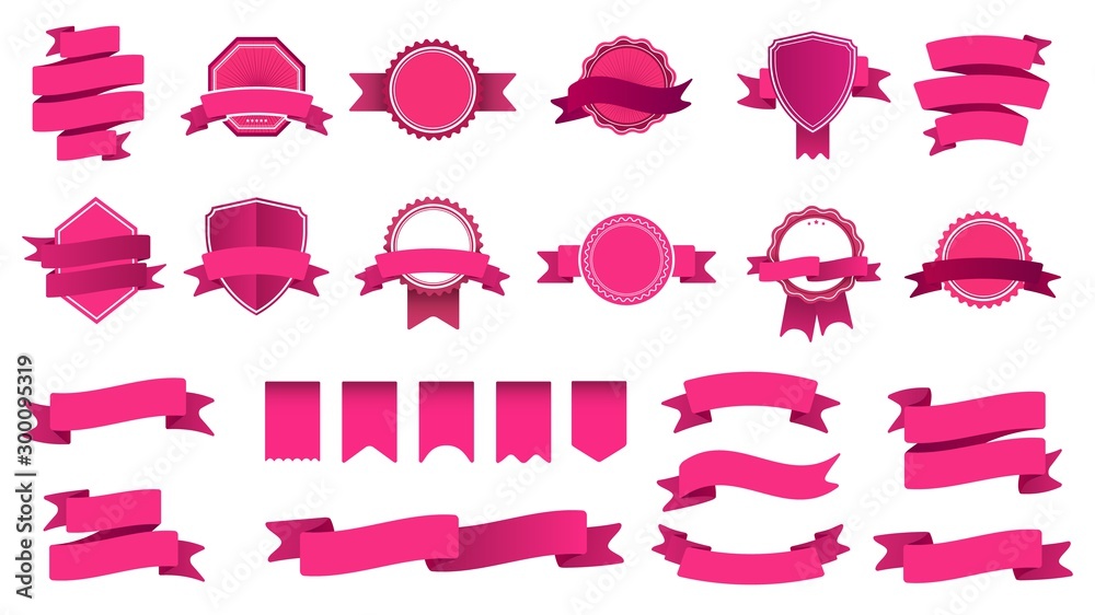 Flat Ribbon Banner Clipart