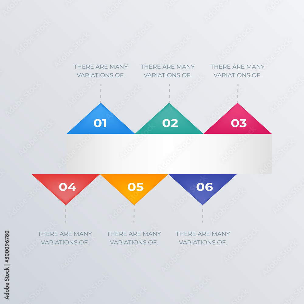 Number infographics template design. Business concept infograph with 6 ...