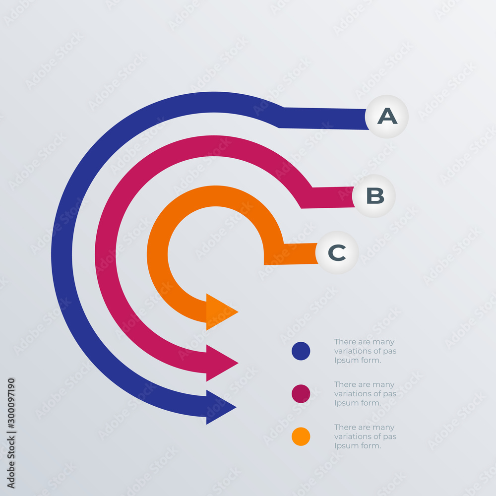 Process infographics template design. Business concept infograph with 3 ...