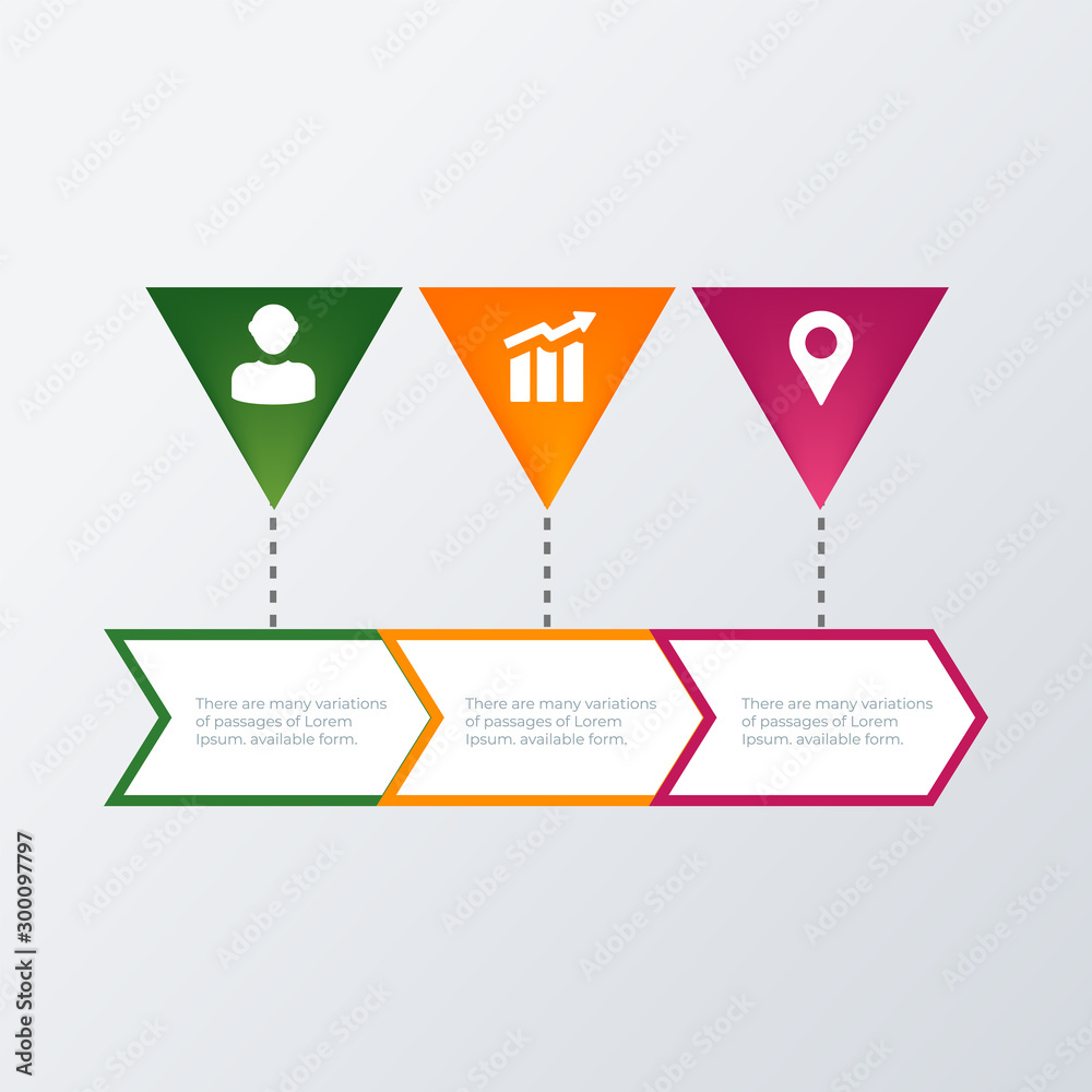 Arrow process infographic template design with icons. Business concept ...