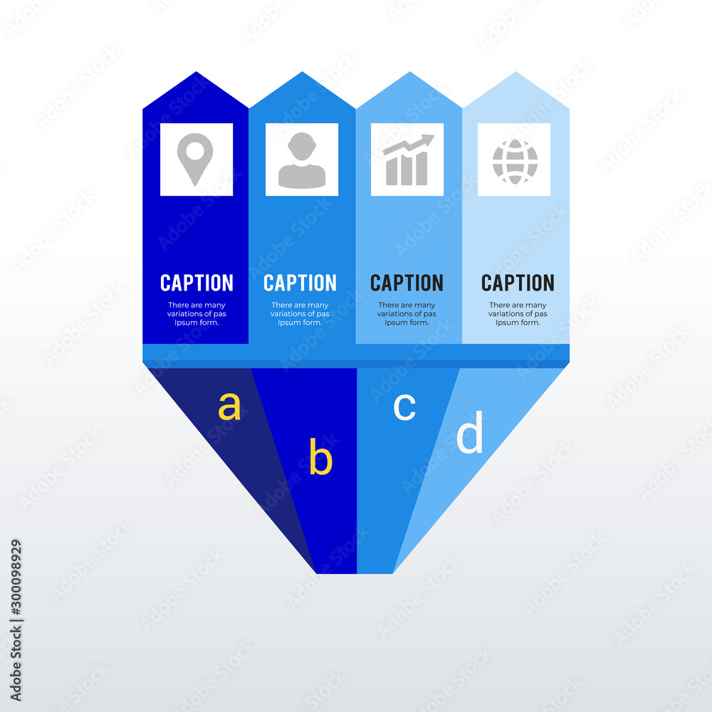 Blue infographic template design with icons. Business concept infograph ...