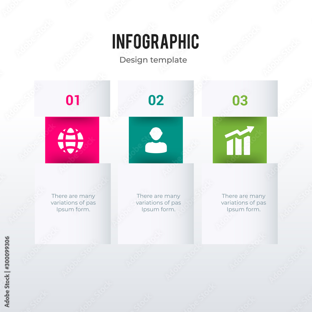 Vertical three columns infographic template design. Business concept ...