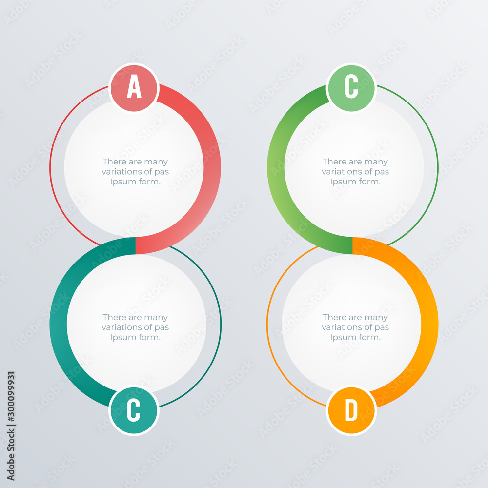 Rounded process infographics template design. Business concept ...