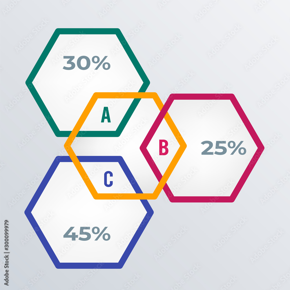 Statistical hexagon infographics template design. Business concept ...
