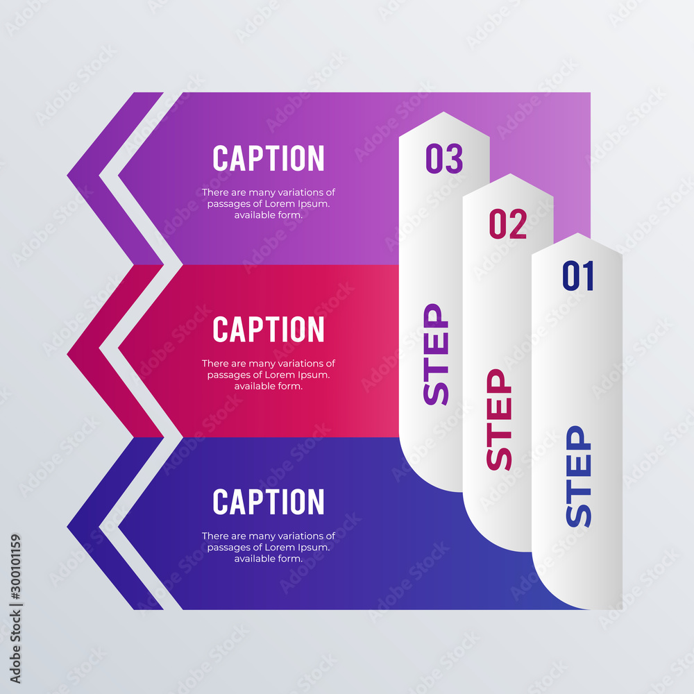 List arrows infographics template design. Business concept infograph ...